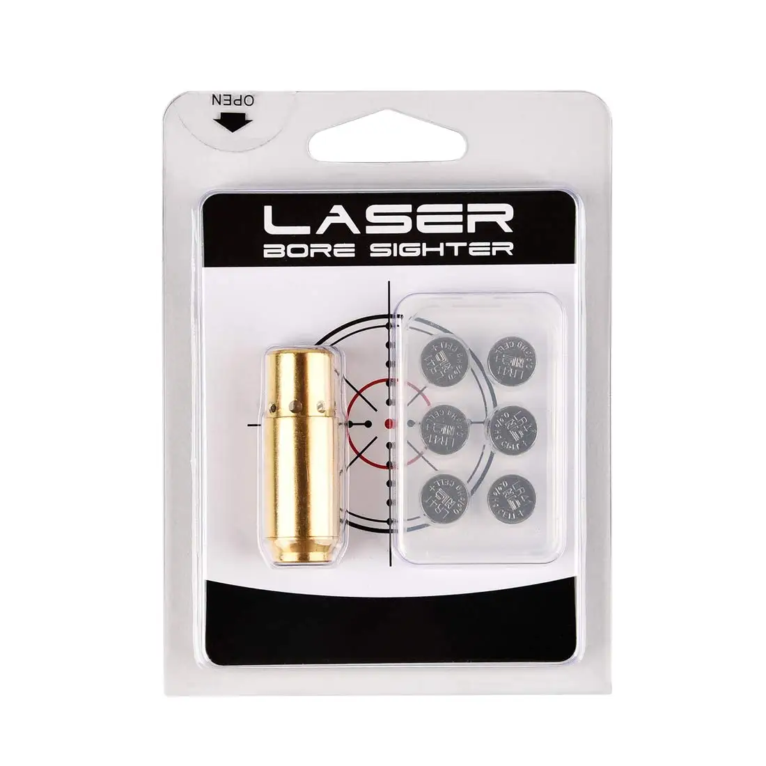 MidTen Bore Sight 45 acp Red Dot Boresighter with 6 Batteries Bullet ...