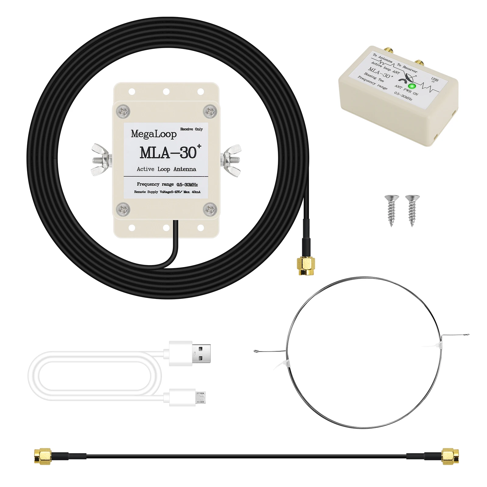 HAMGEEK-New-MLA-30-plus-0-5-30MHz-Ring-Active-Receive-Antenna-SDR-Loop ...