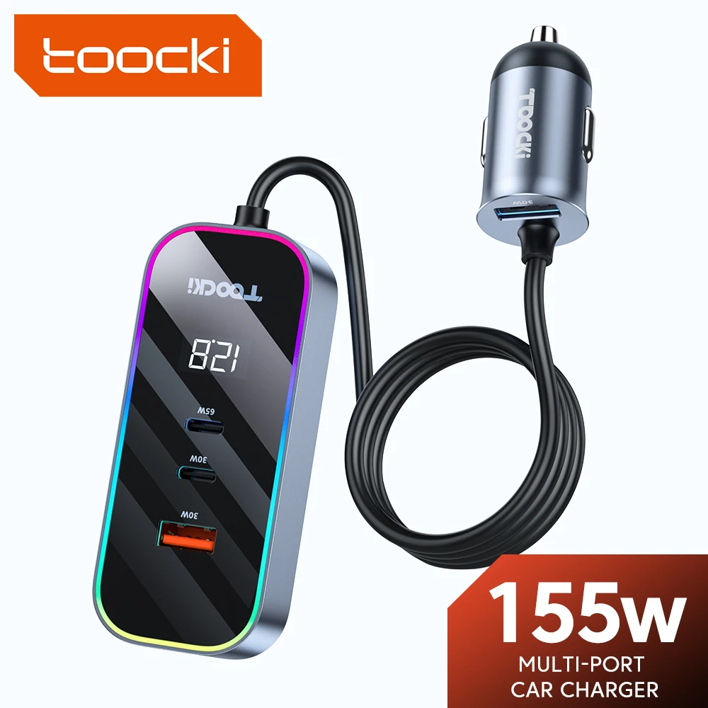 Toocki-155W-Car-Charger-USB-Type-C-Charger-PD3-0-Digital-Display-Fast ...