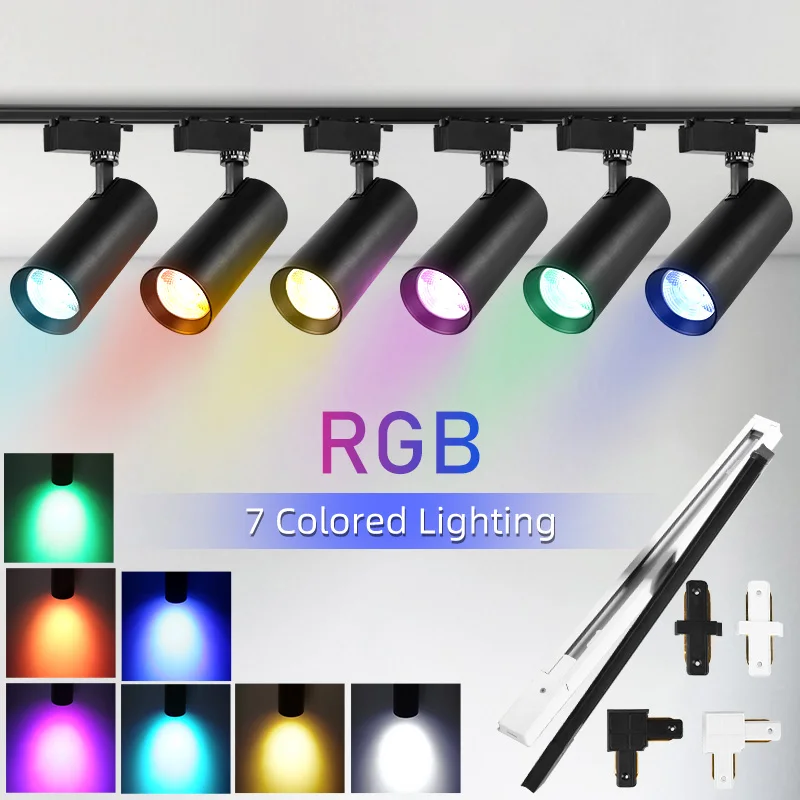 Track-Light-LED-RGB-Color-Set-Stage-Lighting-Fixture-Lamps-220V-Rail ...