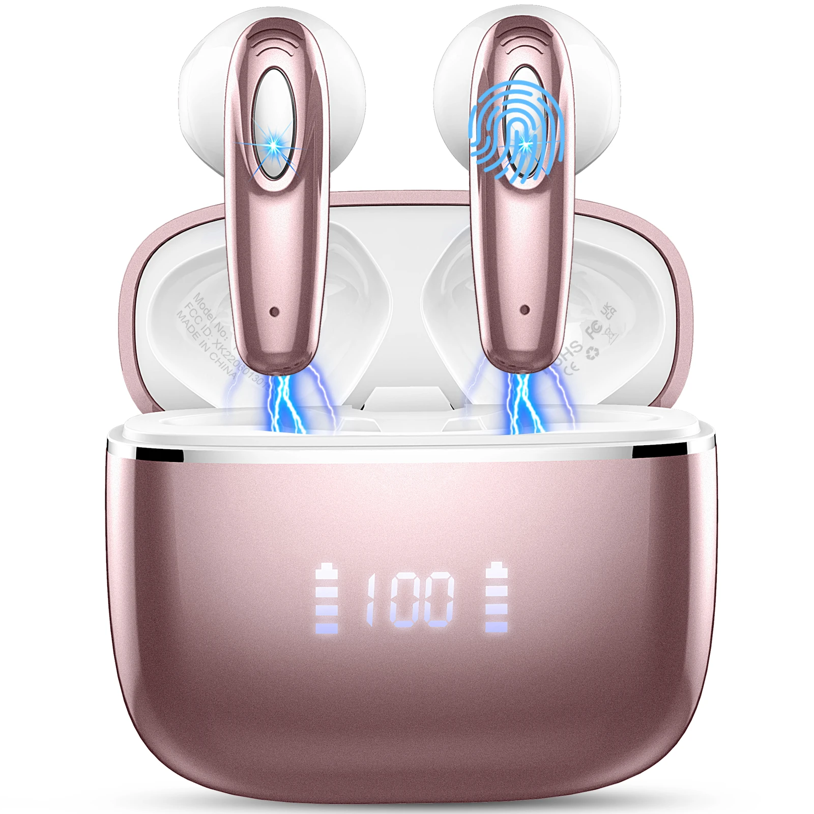 DRSAEC Wireless Earbuds, Bluetooth 5.3, 4 ENC Noise Canceling Mic, 40H ...
