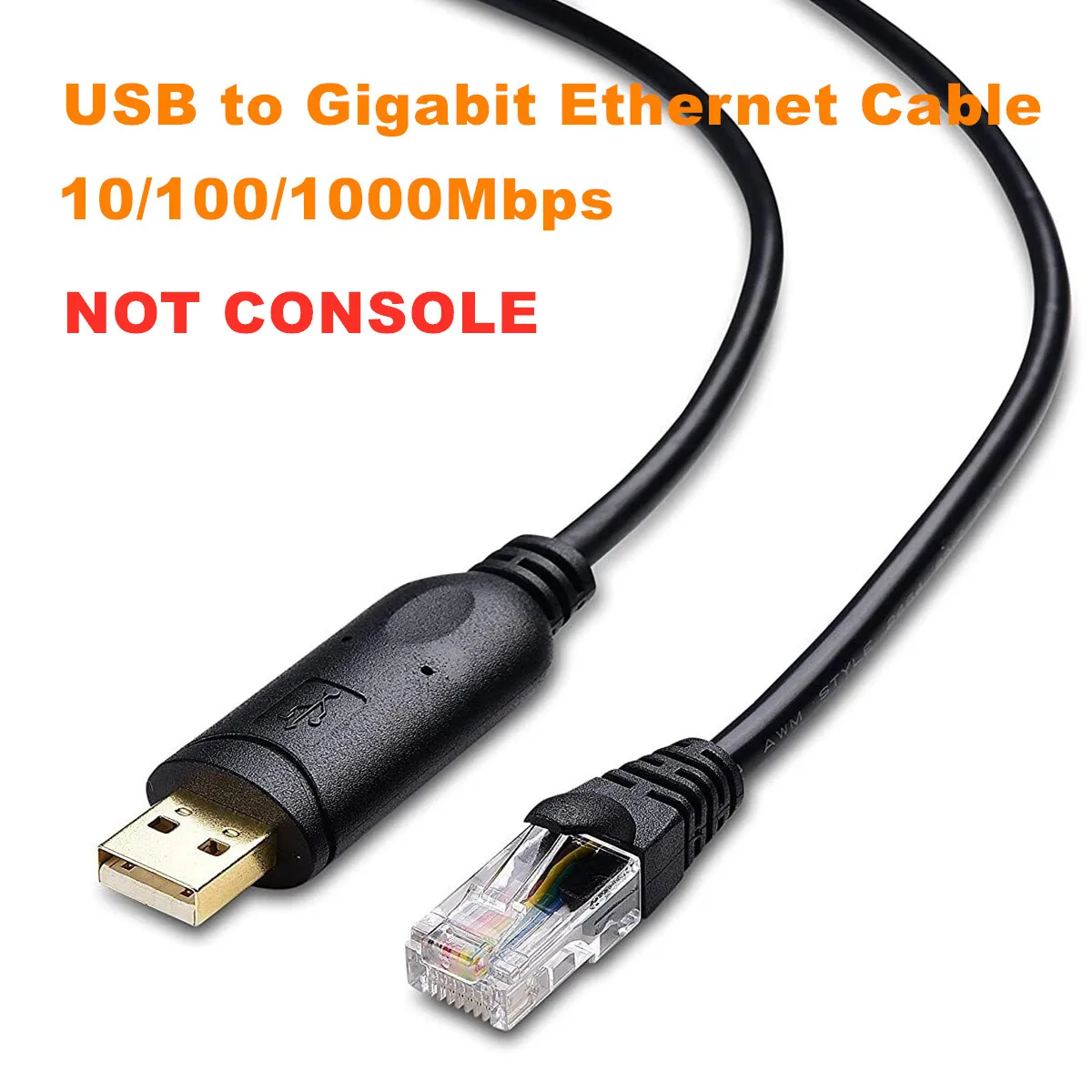 6ft-USB-to-RJ45-Gigabit-Ethernet-Network-Lan-Cable-for-Switch-Router ...