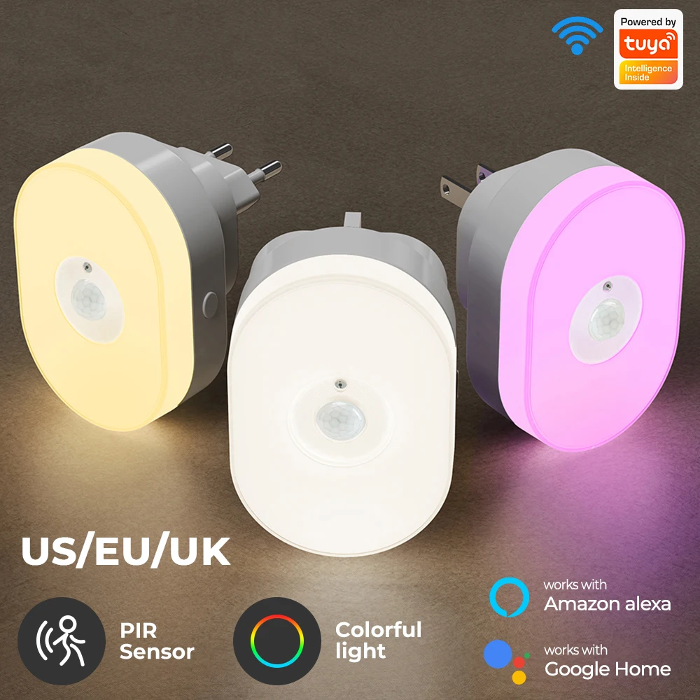 Tuya WiFi Smart LED Night Lamp PIR Motion Sensor Dimming Household ...
