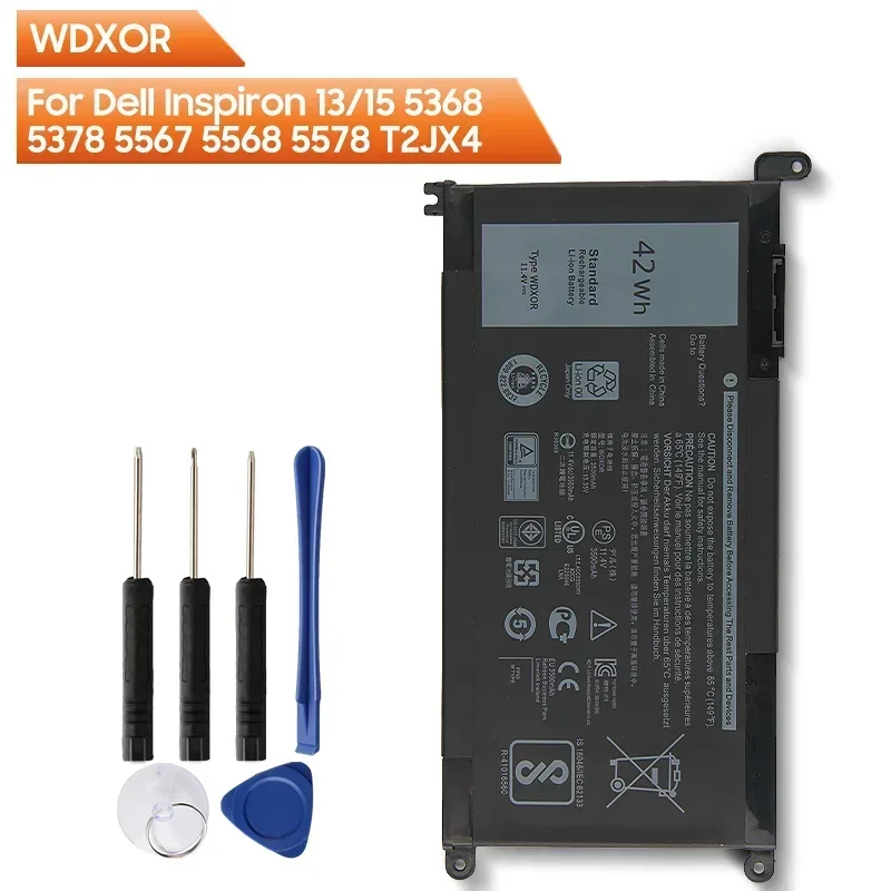 WDX0R T2JX4 3CRH3 WDXOR Replacement Battery for Dell Inspiron 13 5000 ...