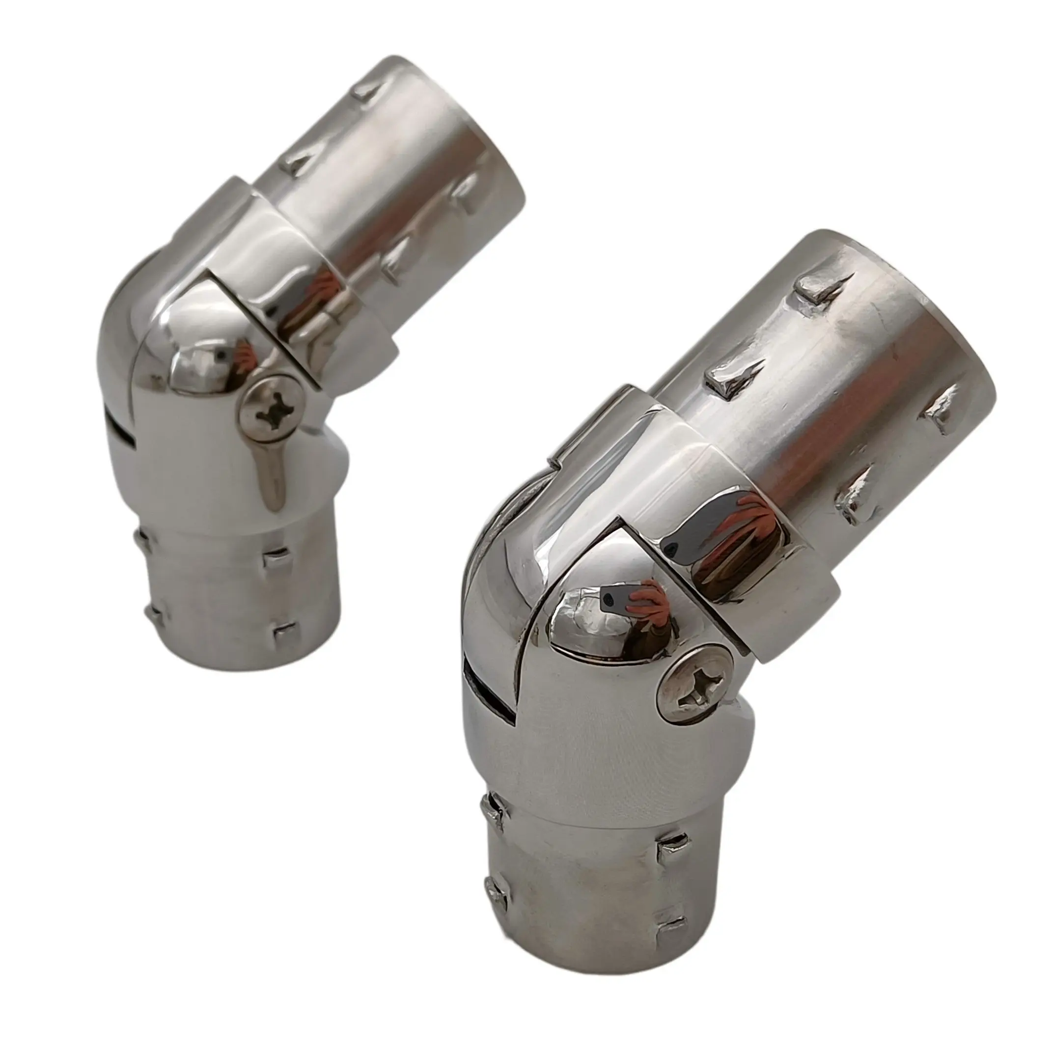 2 pcs 38.1MM Handrail Corner Connector Adjustable Stainless Steel ...