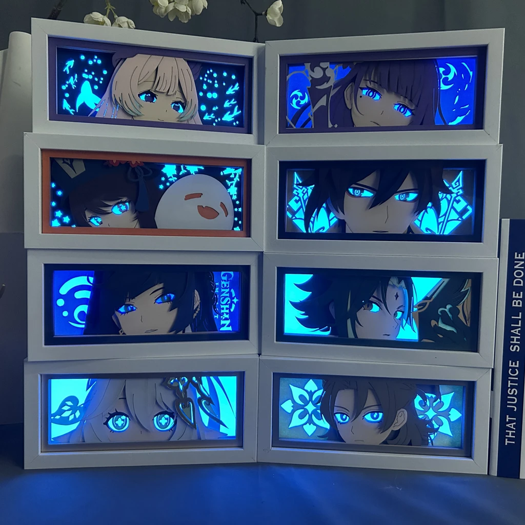 Anime Light Box Genshin Impact Xiao Eye Face for Bedroom Decor Led ...