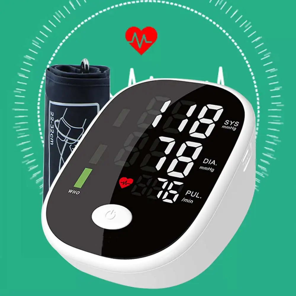 Monitor de presión arterial de voz con pantalla grande, tonómetro automático Digital Bluetooth ...