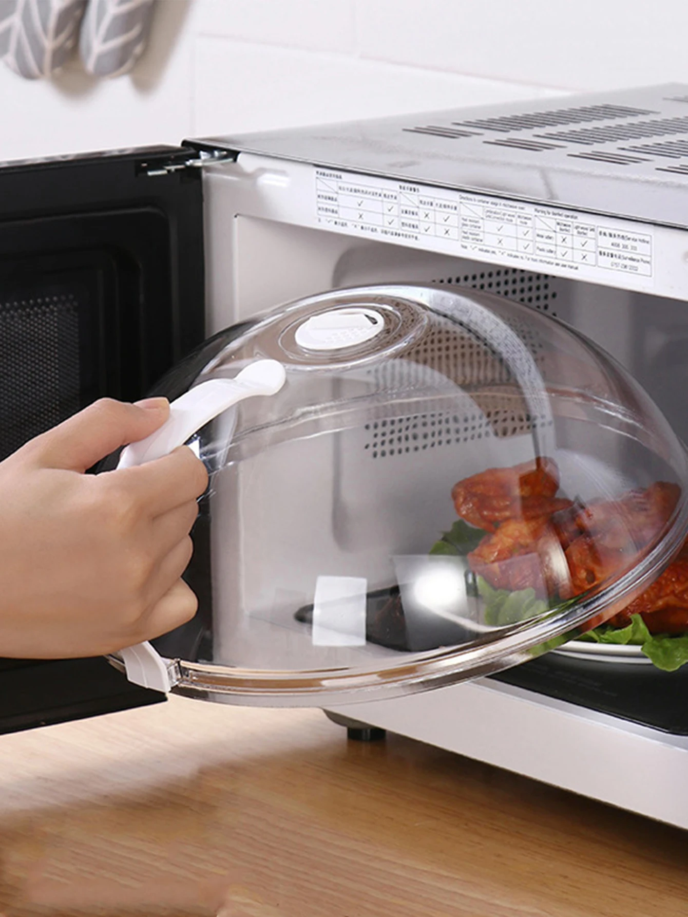Microwave-food-splash-proof-cover-household-oven-heating-cover-plate ...