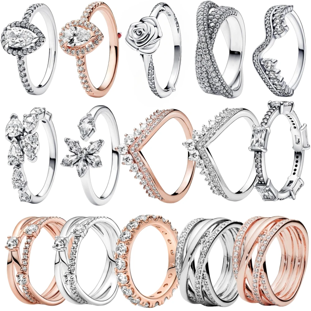 New-Fit-Original-Open-Style-Ring-Charm-Ring-Double-Band-Heart-Shaped ...