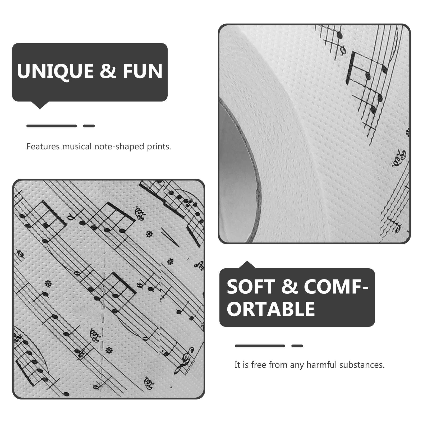 1 Roll Music Notes Toilet Paper Printing Toilet Paper Xmas Printing ...