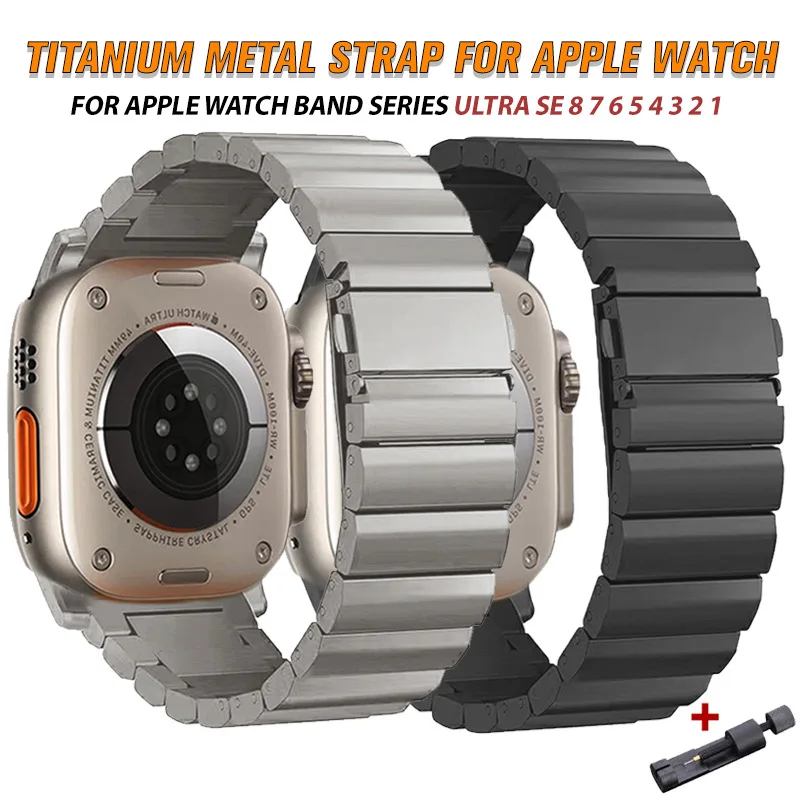 Luxury-Titanium-Band-For-Apple-Watch-Ultra-49mm-45-41-44-38-40-42MM-Men ...
