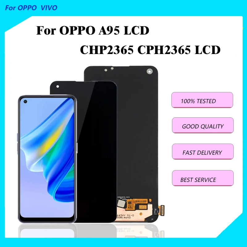 6.43"Original AMOLED For OPPO A95 4G LCD Display Touch Screen DigitizerReplacement For cph2365 ...