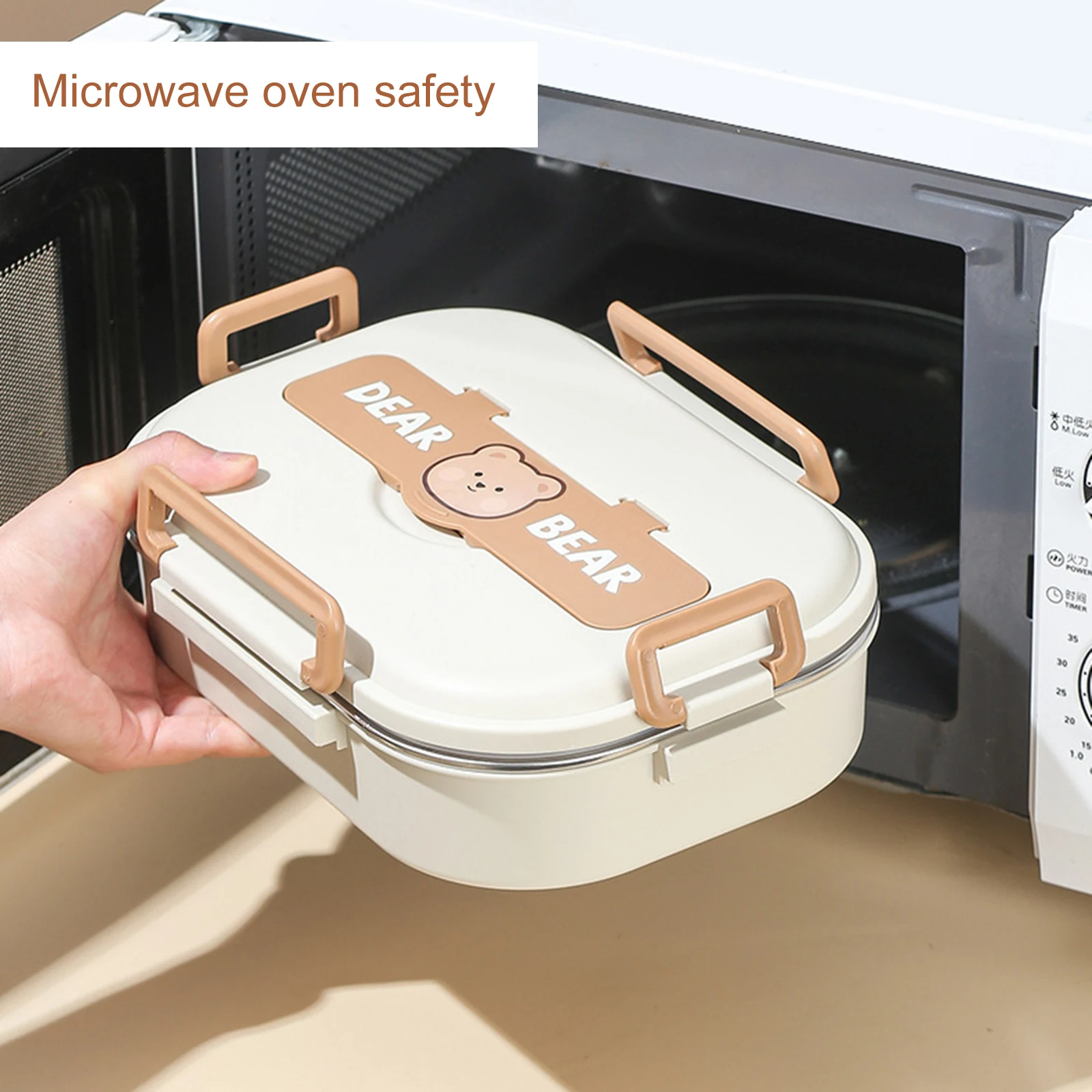 304 Stainless Steel Heat Insulation Bento Cases 4 Compartments Thermal ...