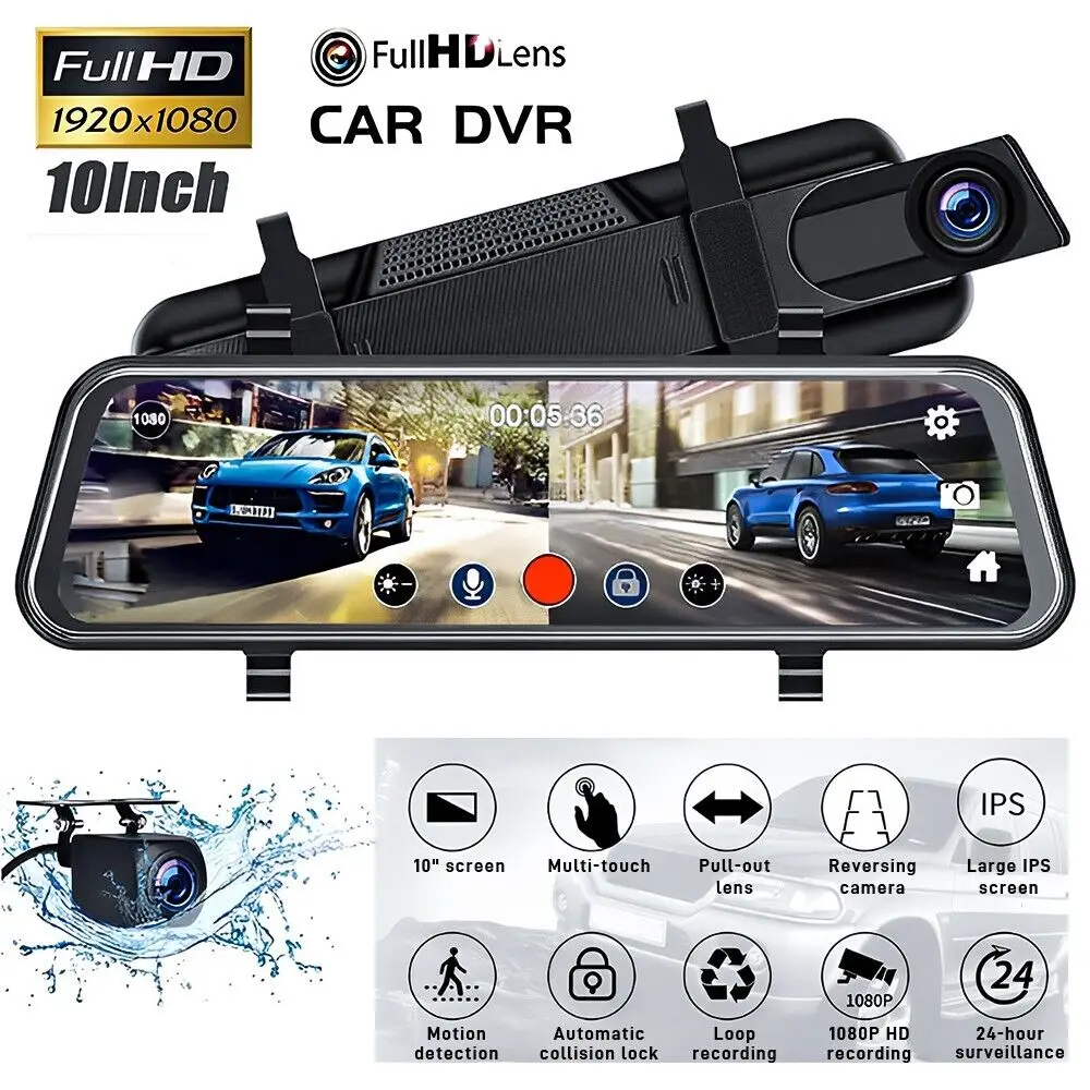 10-HD-1080P-Dual-Lens-Car-DVR-Dash-Cam-Video-Camera-Recorder-Rearview ...