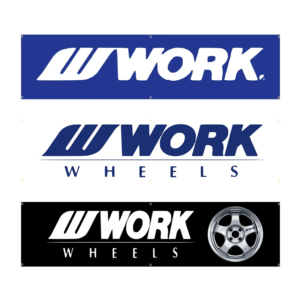 60*240 Work wheels Flag Polyester Printed Racing Car Banner For Decor ...