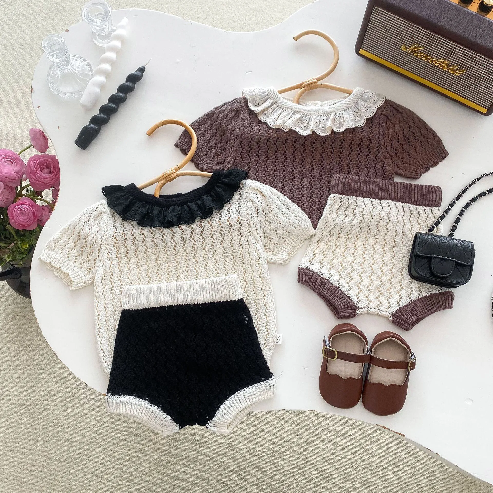 2024-New-Baby-Clothing-Set-Ruffle-Collar-Tee-And-Knit-Bloomers-2-Pcs ...