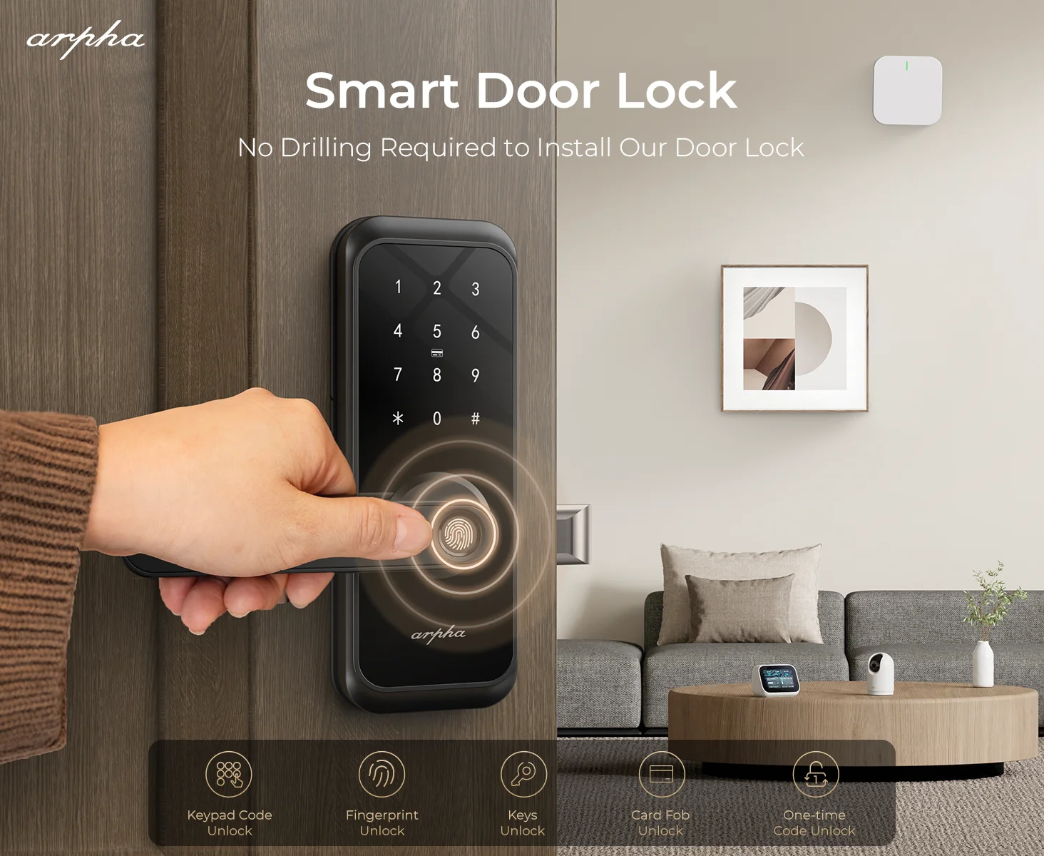 Smart Key Door ARPHA Smart Fingerprint Door Lock - Keyless Entry ...