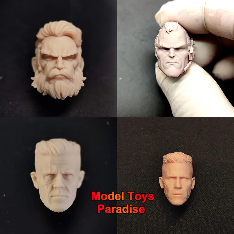 Unpainted-1-12-Man-Soldier-Super-Hero-Head-Sculpt-Cable-White-Model ...