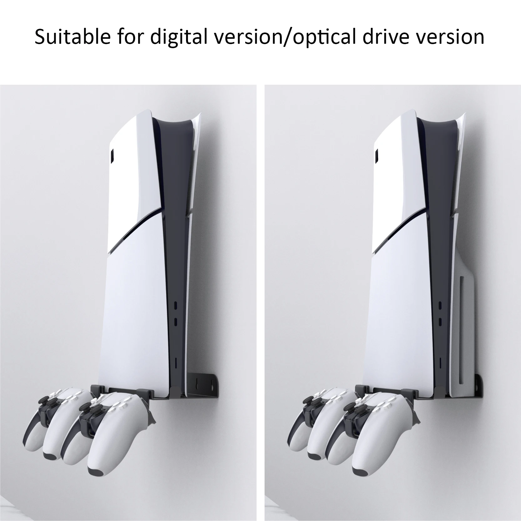 Noir - Support de Rangement Mural Universel pour PS5 Slim, avec 2 Crochets de Poignée ...