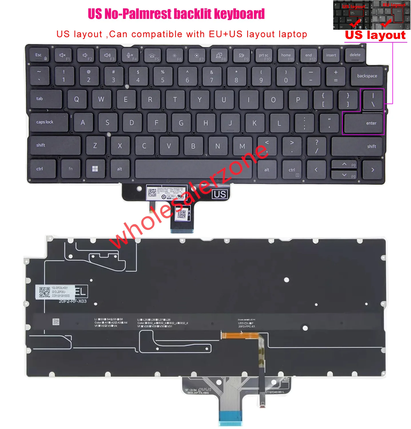 New Backlit Keyboard For Dell Latitude 9420 9430 series P141G P142G ...