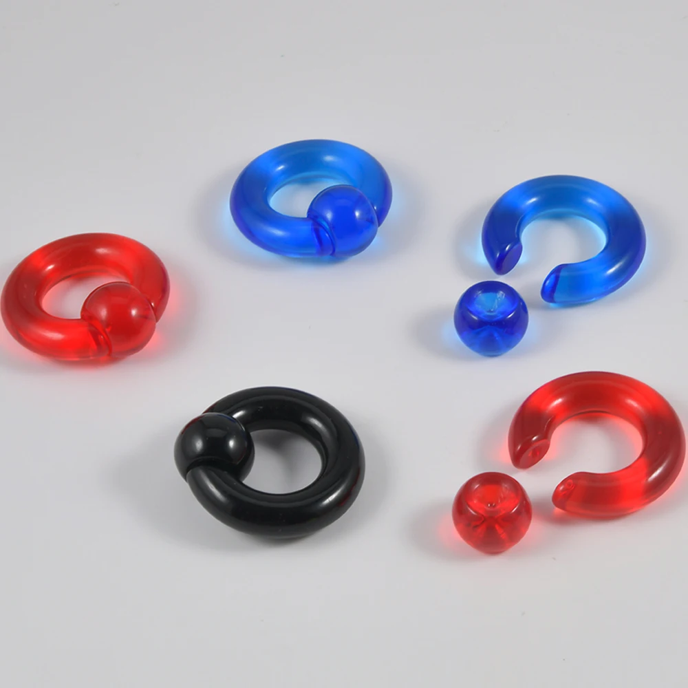 1/9PCS Acrylic BCR Captive Bead Rings Septum Clickers Ear Plugs Tunnel ...