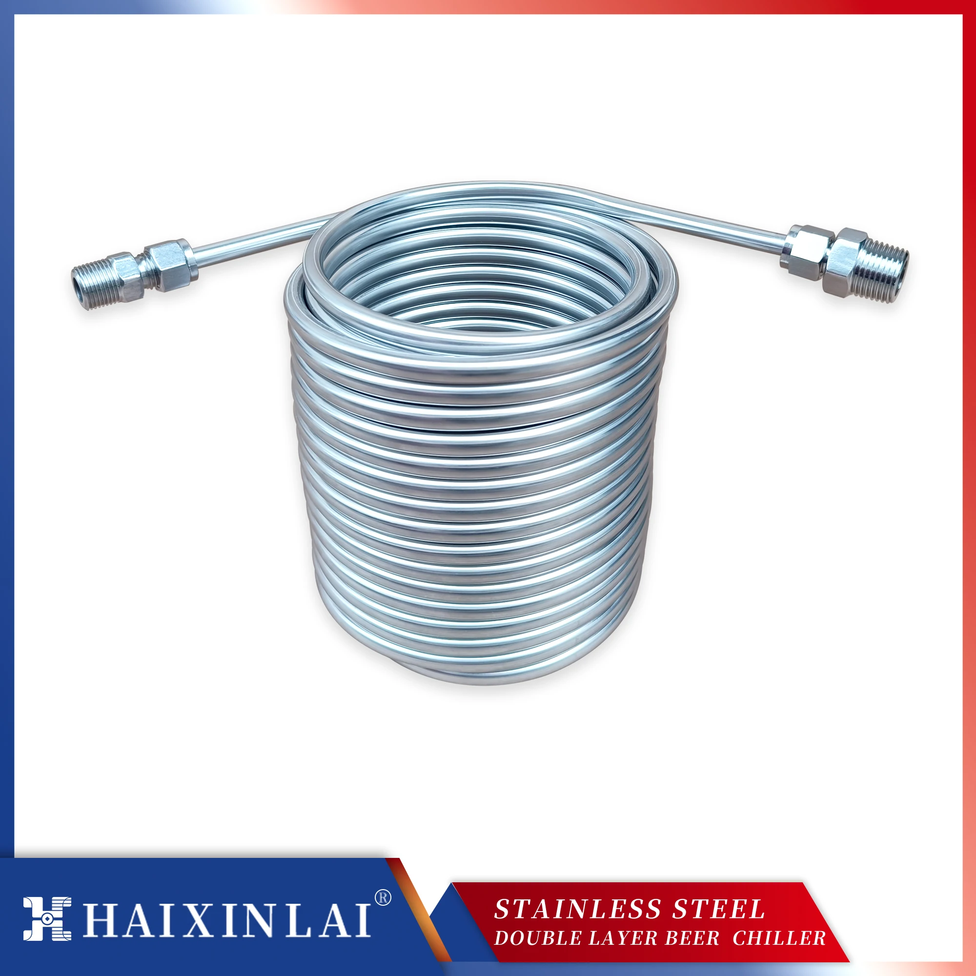 Double Layer Beer Water Wort Chiller,14mlength Cooling Coil,food Grade ...