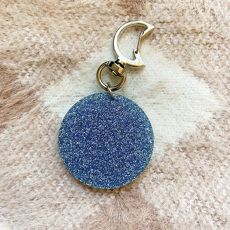 Acrylic-Custom-Printed-Sparkly-Blue-Dot-Key-Chain-Gift-Round-Brand ...