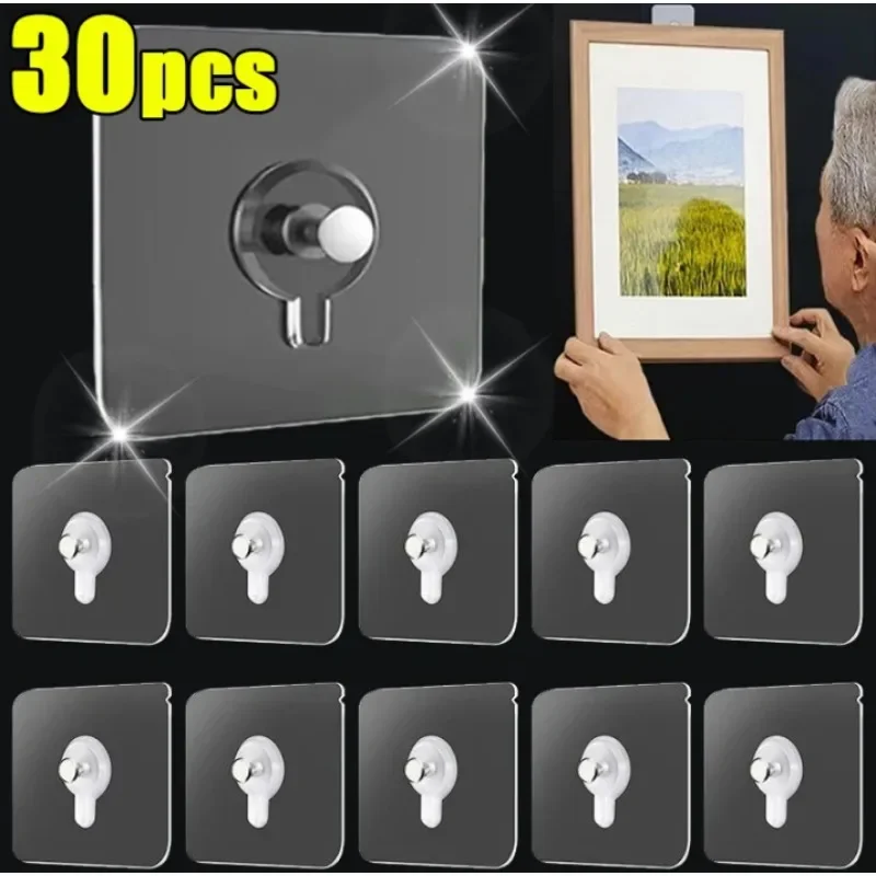 Strong-Adhesive-Hooks-Picture-Frame-Holder-Poster-Photo-Clock-No ...