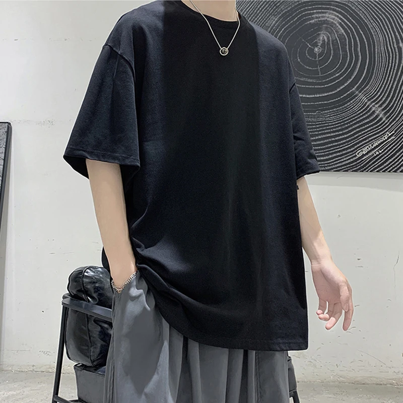 Tee Top Oversized Men Loose | Oversized Shirt Male Cotton | Basic Mens ...