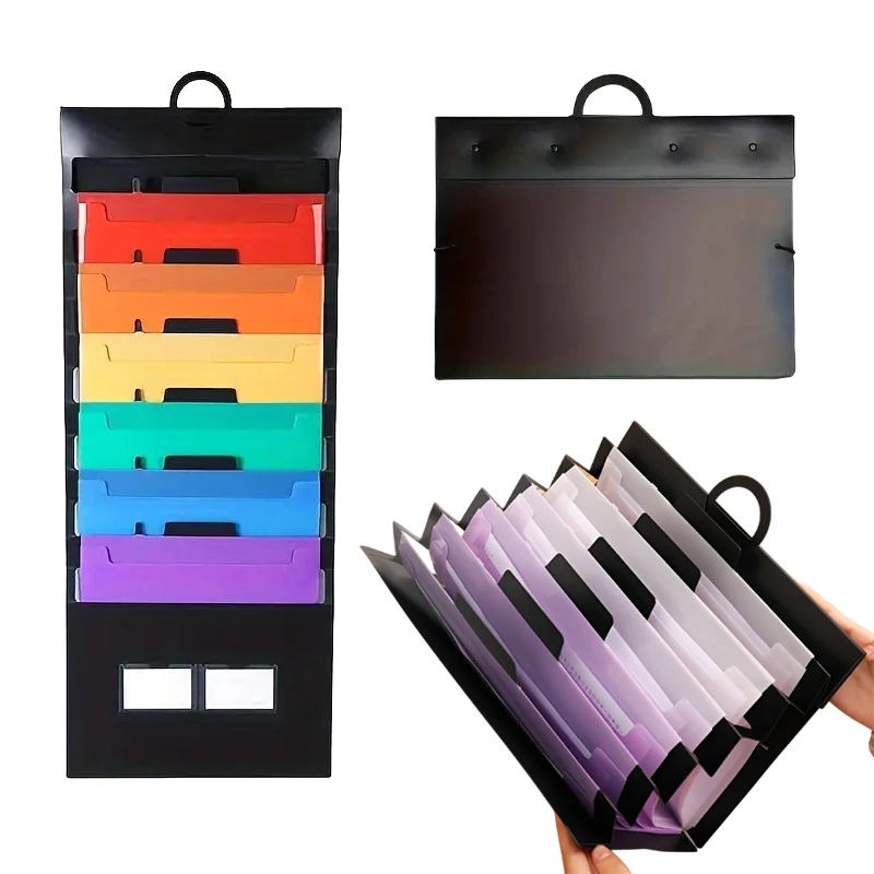 1Pcs 6-pocket Hanging Folder Multi-color Hanging File Organizer ...