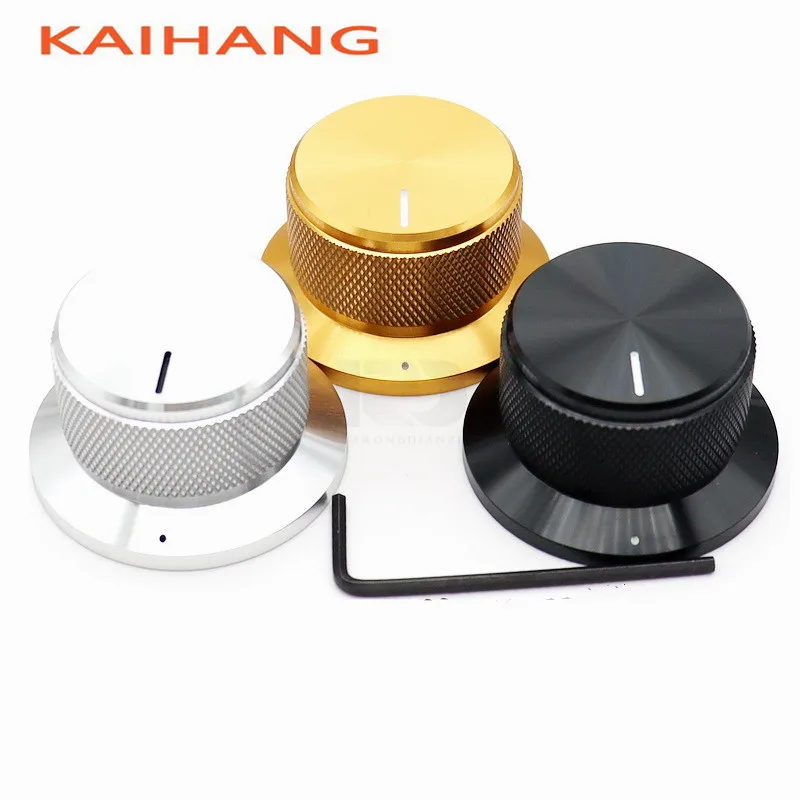 1PCS Aluminum knurled knob cap Round shaft potentiometer rotary cap ...