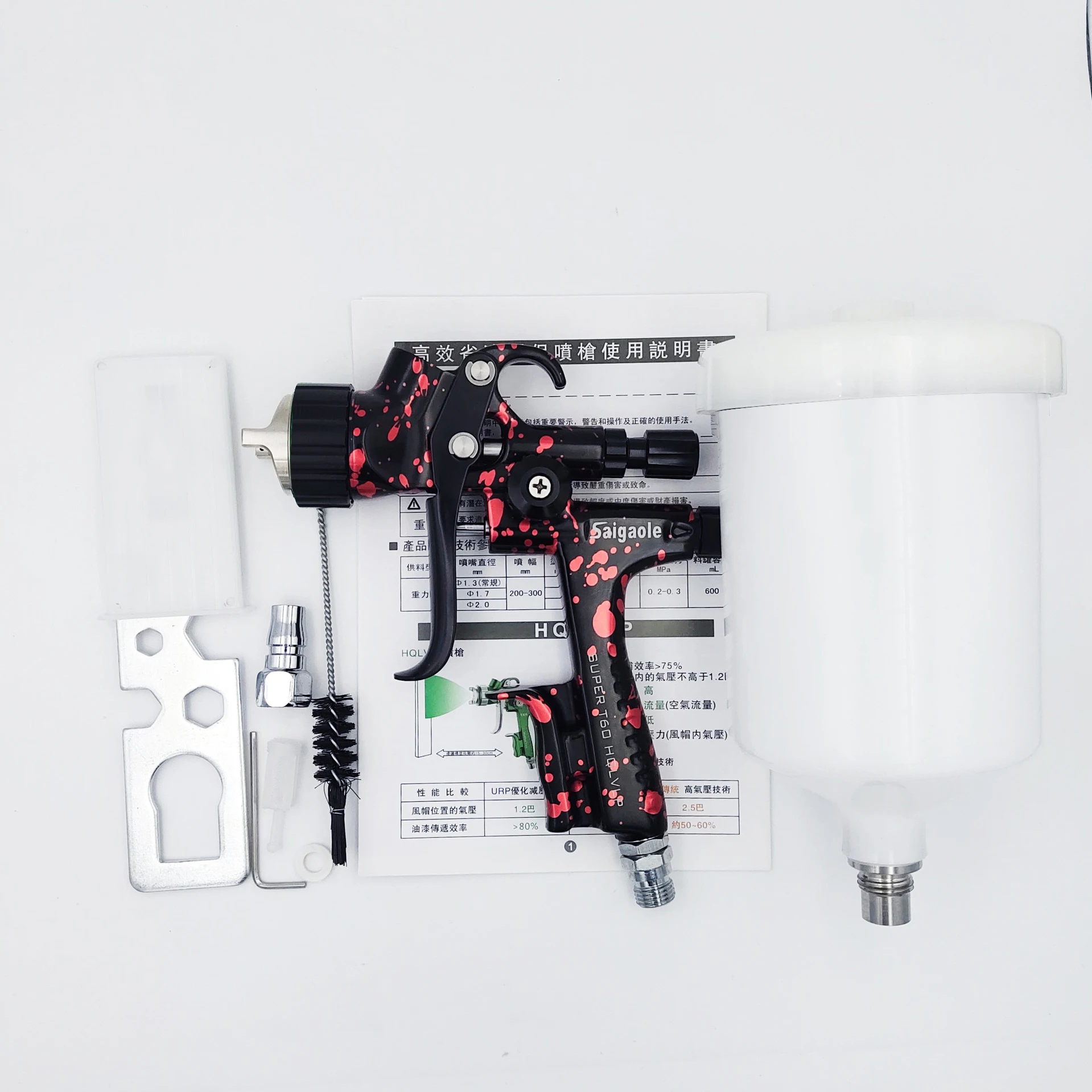Saigaole T60 Spray Guns Automotive Finishes High Fogging Paints Sheet ...