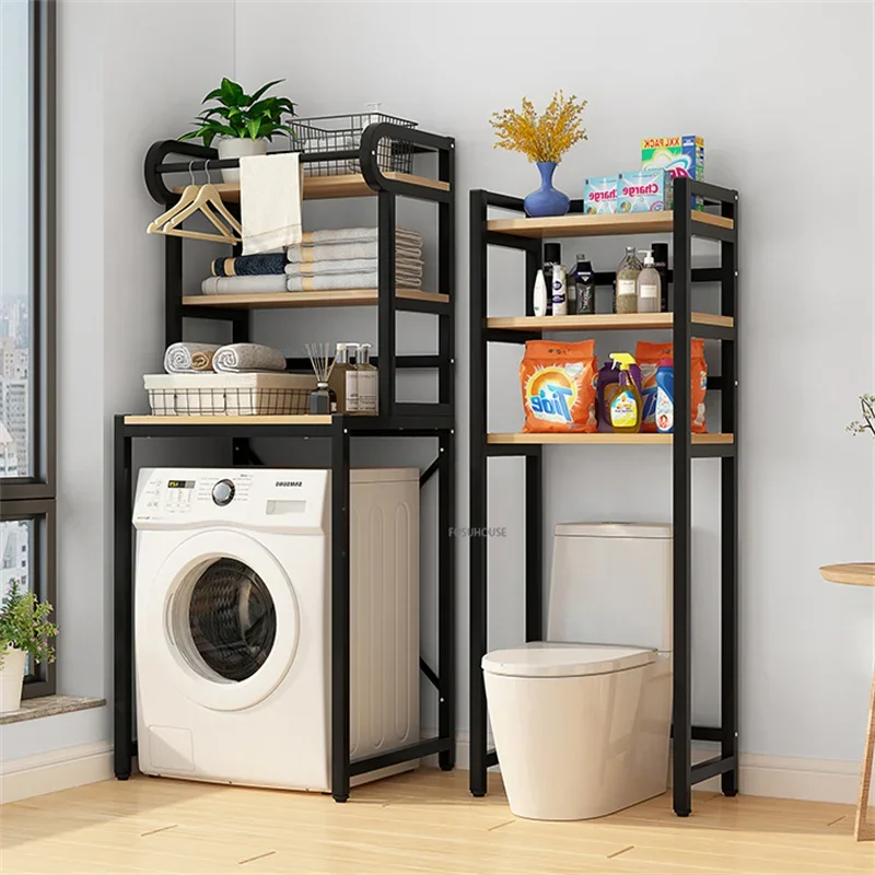 Wood-Washing-Machine-Rack-Floor-Bathroom-Toilet-Cabinet-Shelf-home ...