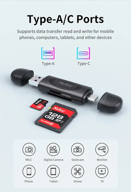 External SD Card Reader USB 3.0 SD & Micro SD Card Reader Adapter For ...