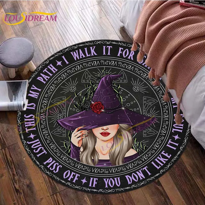 Magic-Witch-Gothic-Rug-Mystic-Ritual-Round-Carpet-for-Living-Room ...