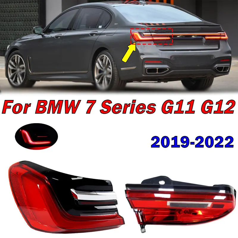 BMW 7 시리즈 G11 G12 2019-2022 자동차 후면 LED 후미등 주행등 경고 브레이크등 신호 램프 ...