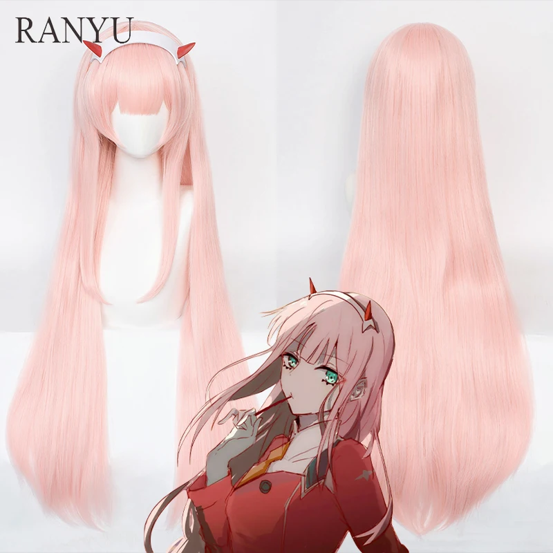 Ranyu anime querido no franxx 02 zero dois peruca longa rosa peruca de ...