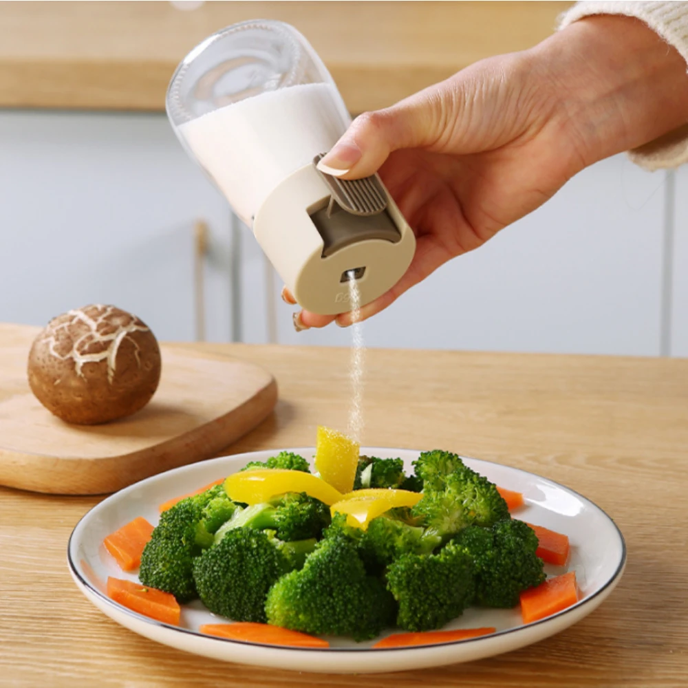 Glass-Salt-Shaker-Dispenser-Precise-Quantitative-Seasoning-Bottle-Once ...