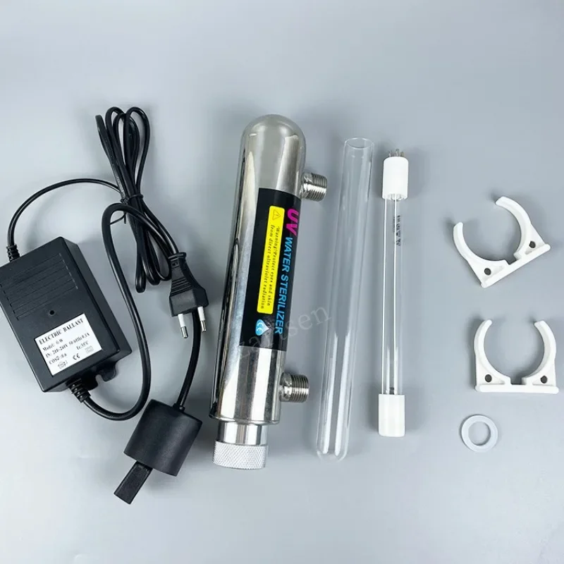 12W-Stainless-Steel-UV-Water-Sterilizer-Ultraviolet-Tube-Lamp-Direct-Drink-Disinfection-Filter ...