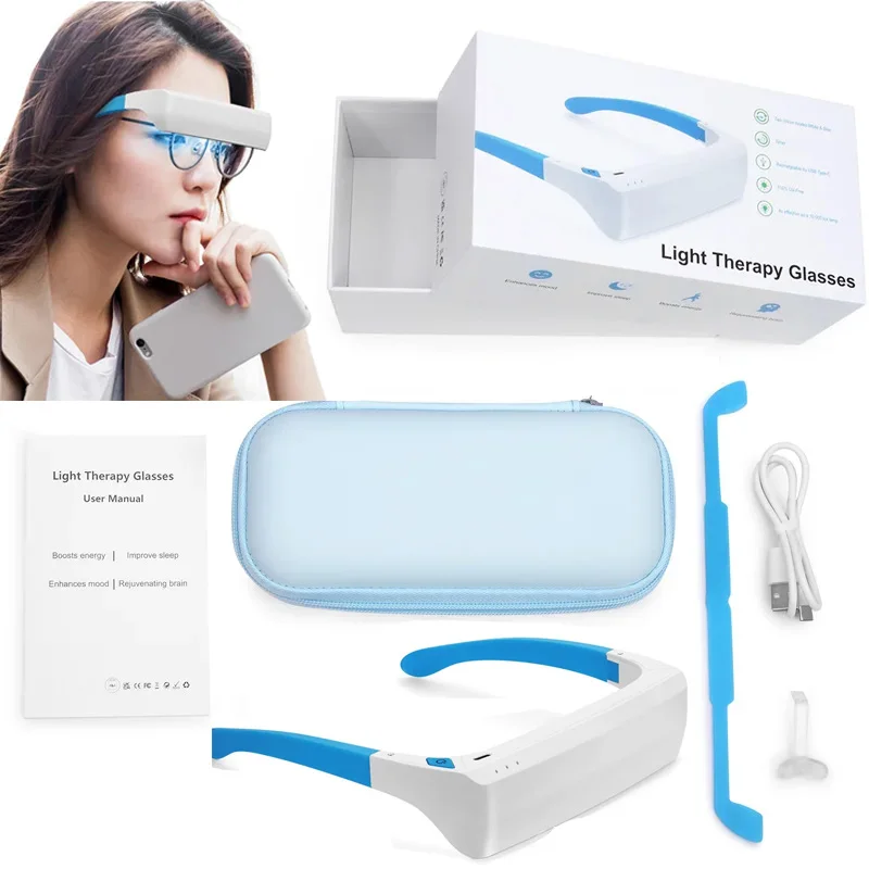 SAD-Light-Therapy-Lamp-Depression-Mood-Therapy-Glasses-wearable-led-light-anti-motion-sickness ...