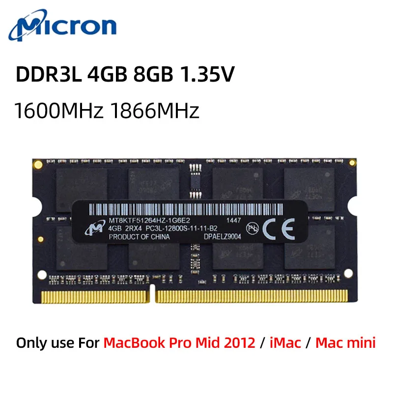 8GB 4GB DDR3L 1600MHz 1866MHz RAM Laptop Memory PC3L-12800 PC3L-14900 ...