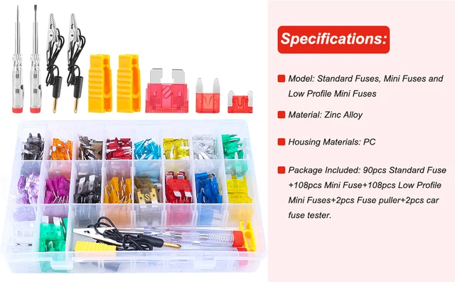 Relay Tester 306-Piece Automotive Fuse Kit - Standard/Mini/Low Profile ...
