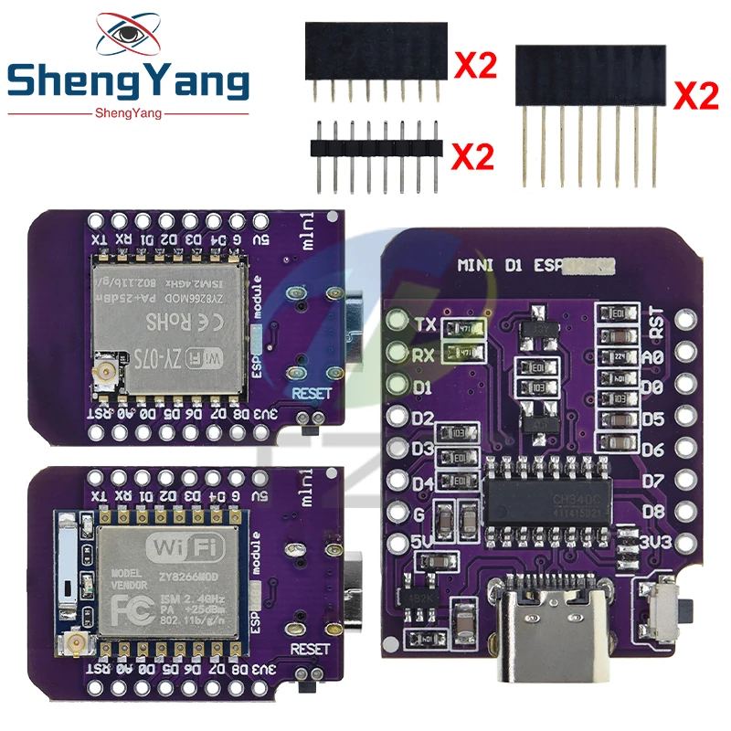 TZT-D1-Mini-TYPE-C-ESP8266-ESP-07-07S-CH340G-USB-D1-Mini-WIFI ...