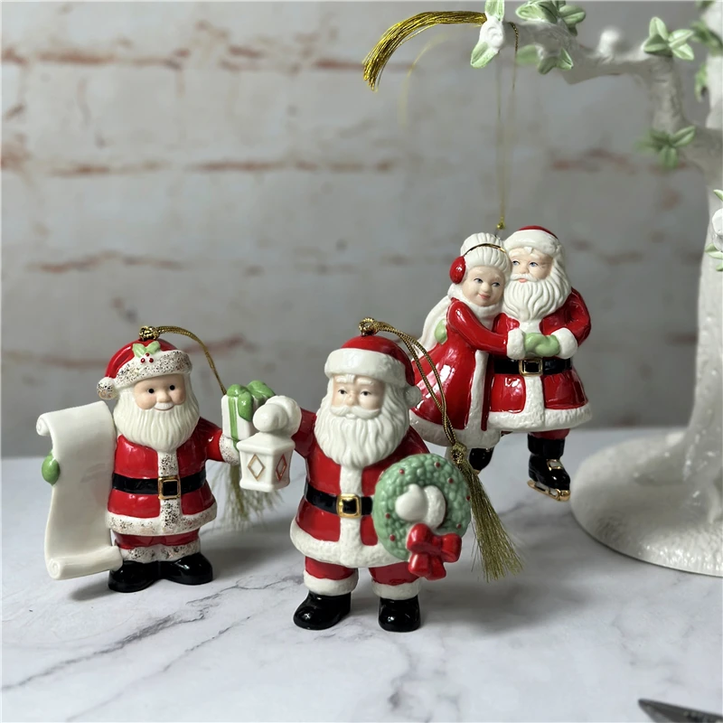 Lenox-Ceramic-Painted-Christmas-Tree-and-Santa-Claus-Gold-Tracing ...