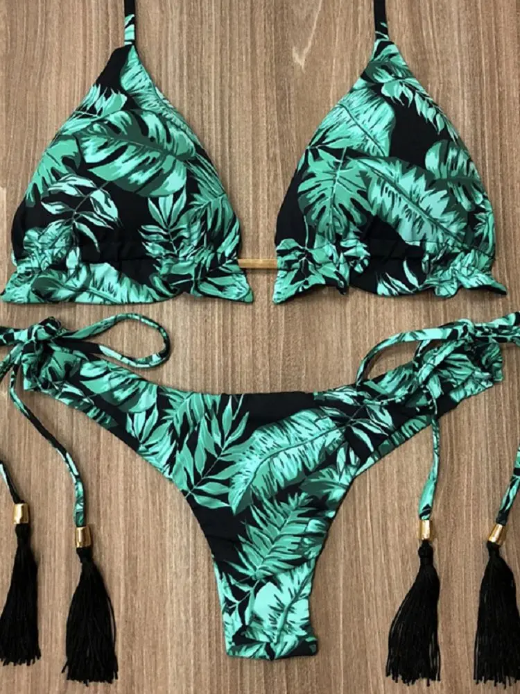2019 Sexy Halter Swimsuit Women Thong Micro Bikini String Padded