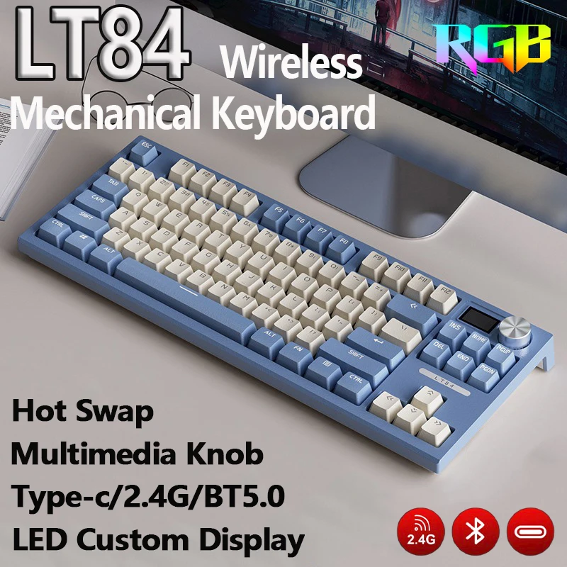 Langtu-LT84-Three-mode-Mechanical-Gaming-Keyboard-84-Keys-RGB-Backlit ...