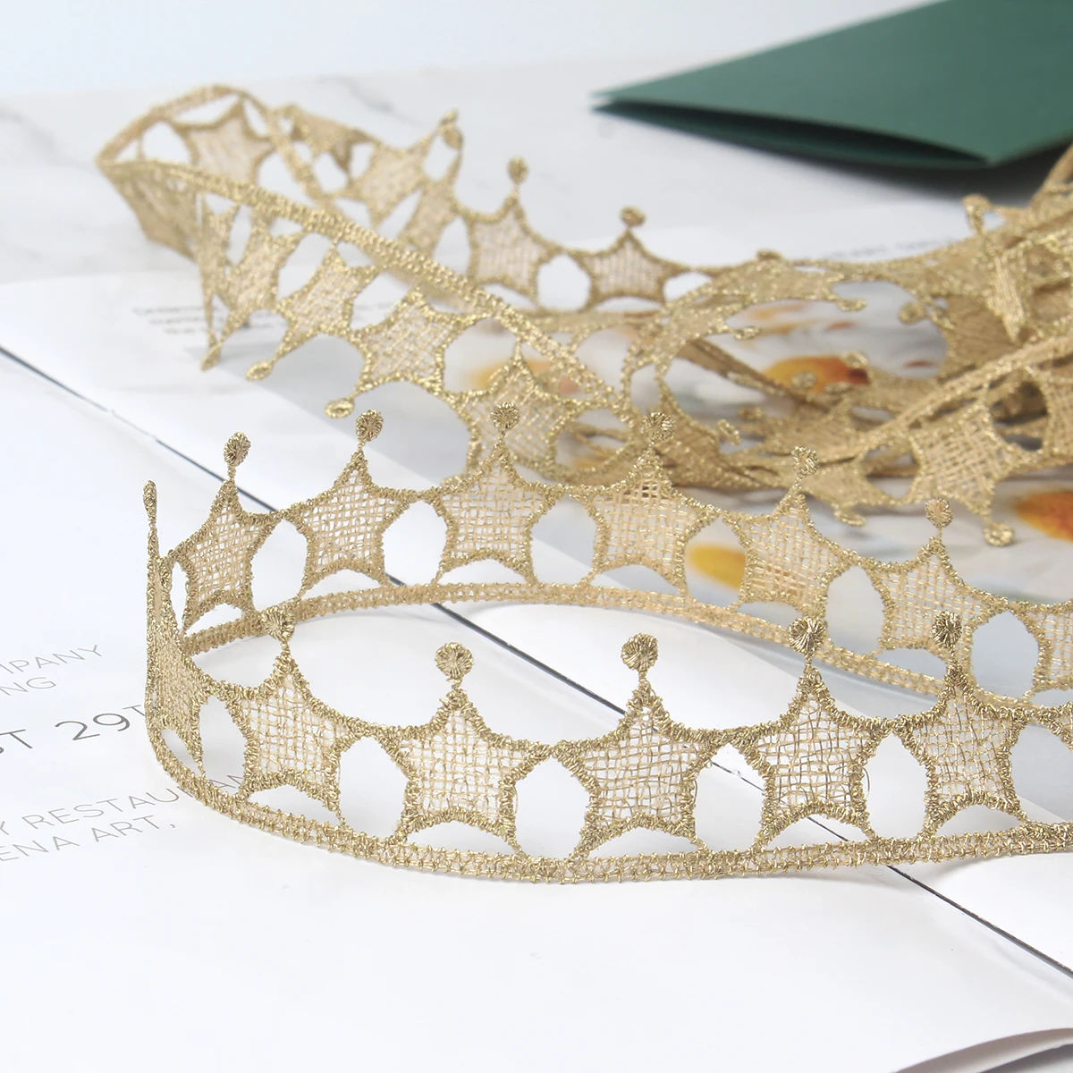 5-Yards-Gold-Lace-Trim-Embroidery-Stars-Lace-Ribbon-Trimming-Fabric-for ...