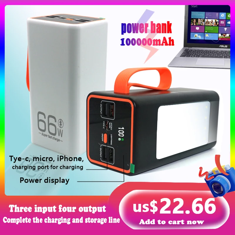 New-100000mAh-powerbank-large-capacity-Spare-battery-Portable-power ...
