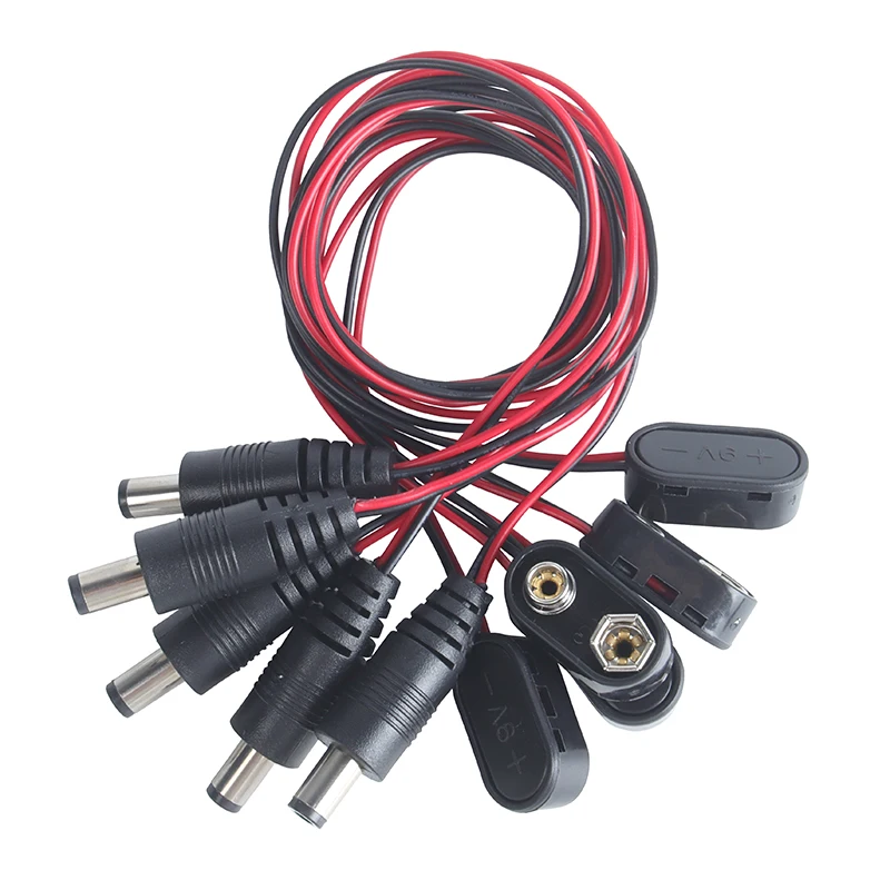 10pcs-9V-Barrel-Jack-Snap-Clip-Adaptor-Battery-Power-DC-Connector-cable ...