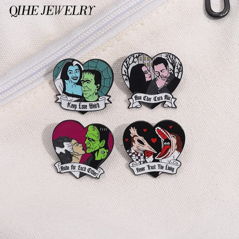Horror Movies Characters Brooch Enamel Pins Romantic Lovers Film Ghost ...